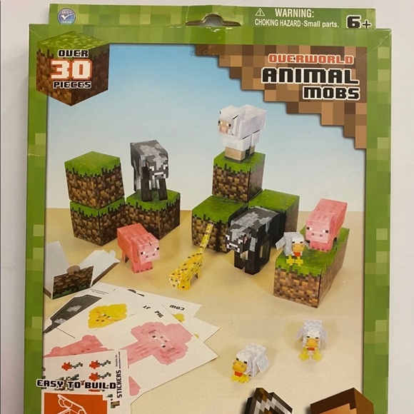 Minecraft | Toys | Minecraft Papercraft Animal Mobs Set Over 3 Pcs ...